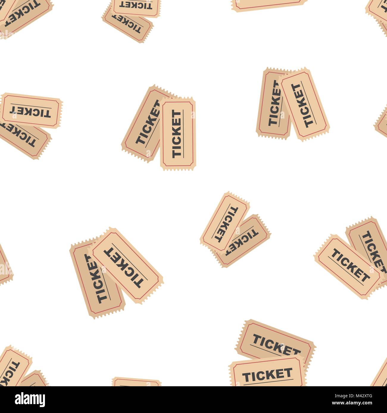 Ticket seamless pattern background icon. Business flat vector ...