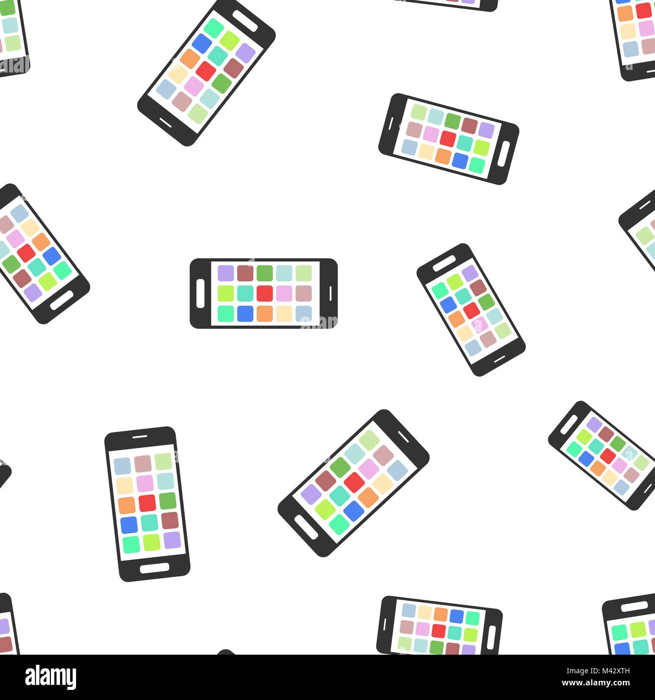 Smartphone seamless pattern background icon. Business flat vector ...