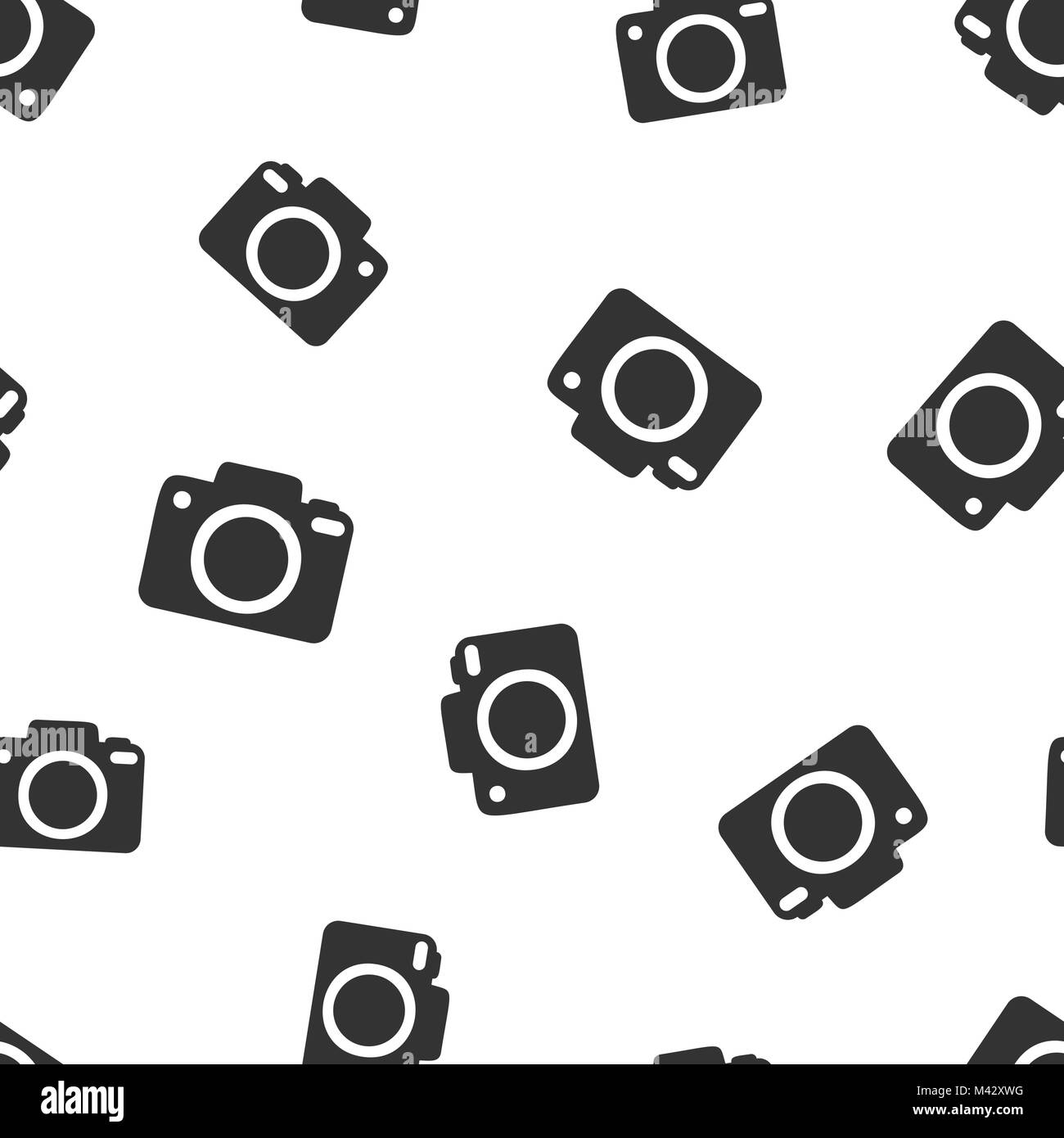 Camera icon seamless pattern background. Business flat vector ...