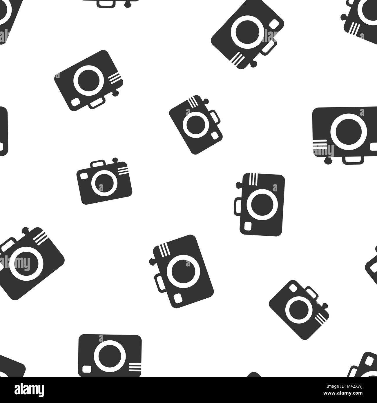 Camera icon seamless pattern background. Business flat vector ...