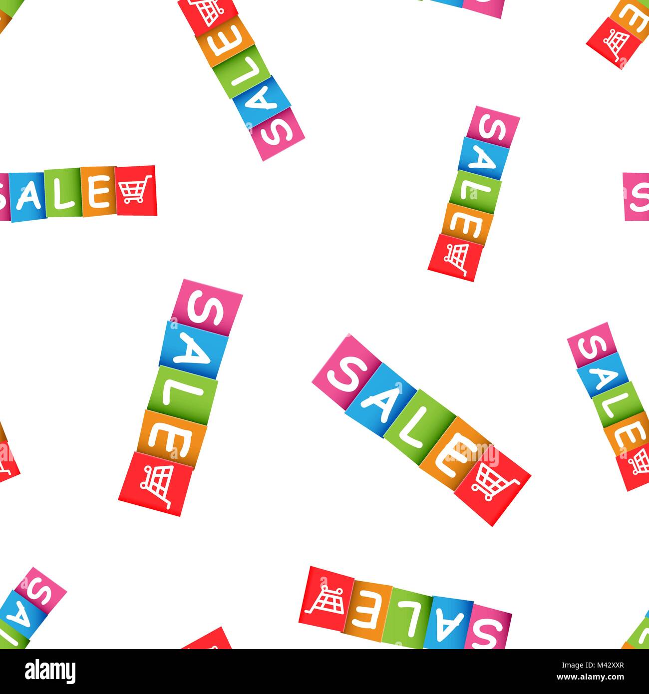 Sale colorful card seamless pattern background. Business flat vector ...