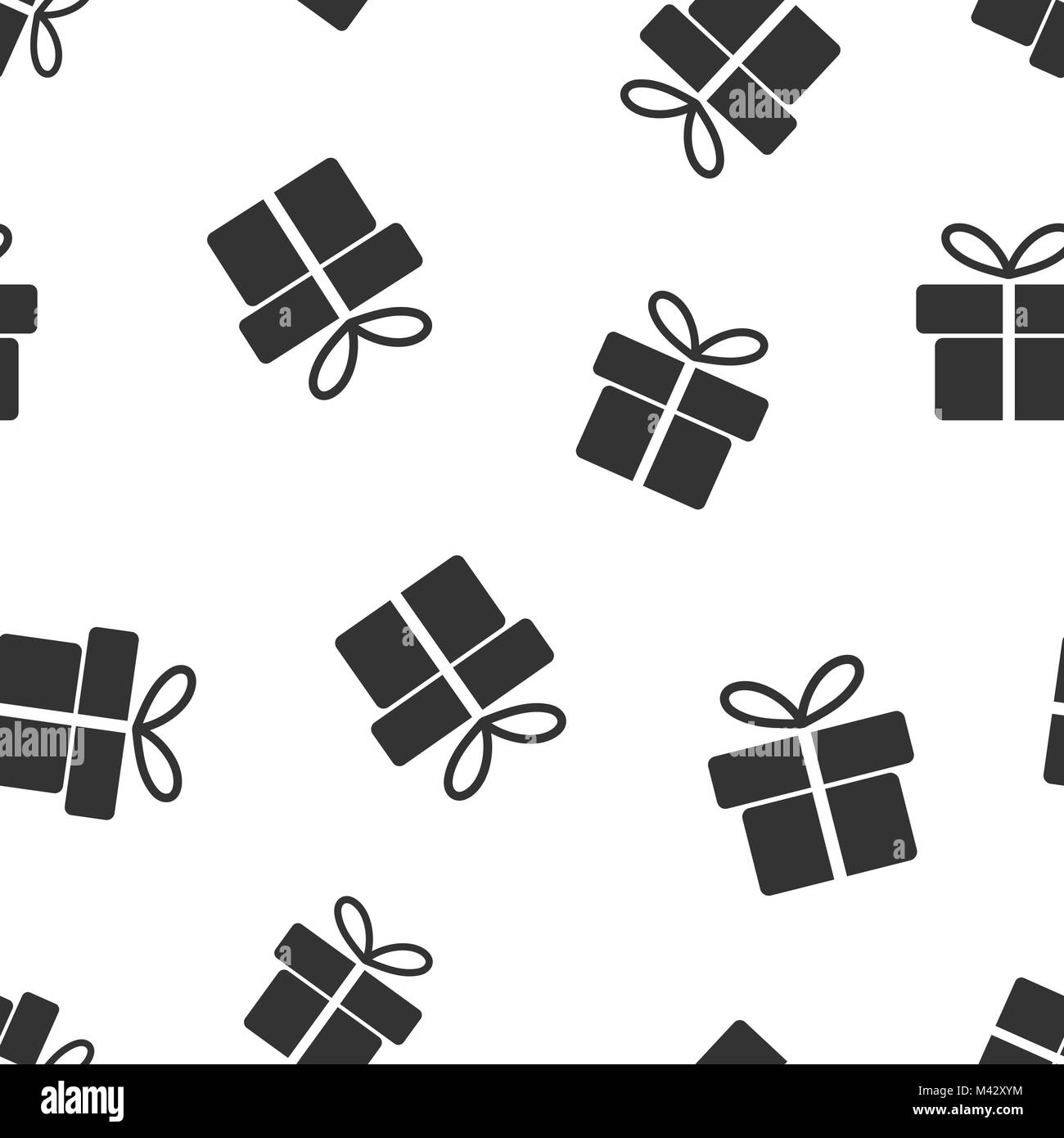 Gift box seamless pattern background. Business flat vector illustration ...