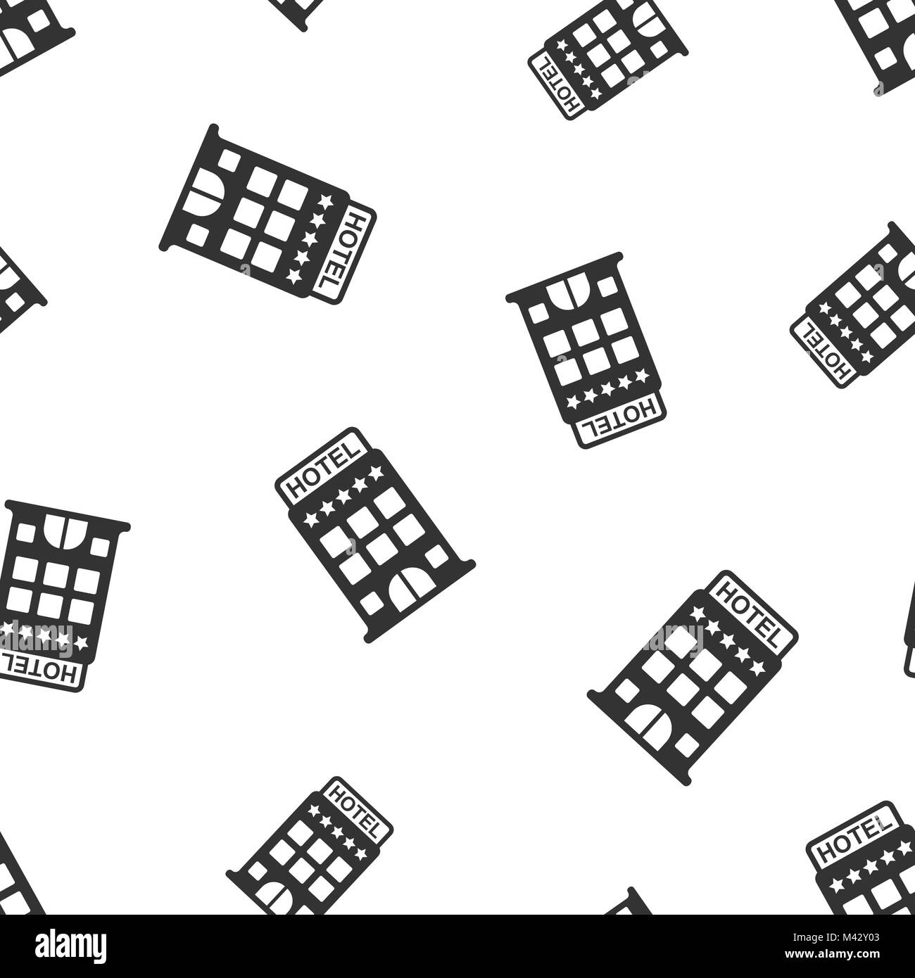 Hotel seamless pattern background. Business flat vector illustration ...