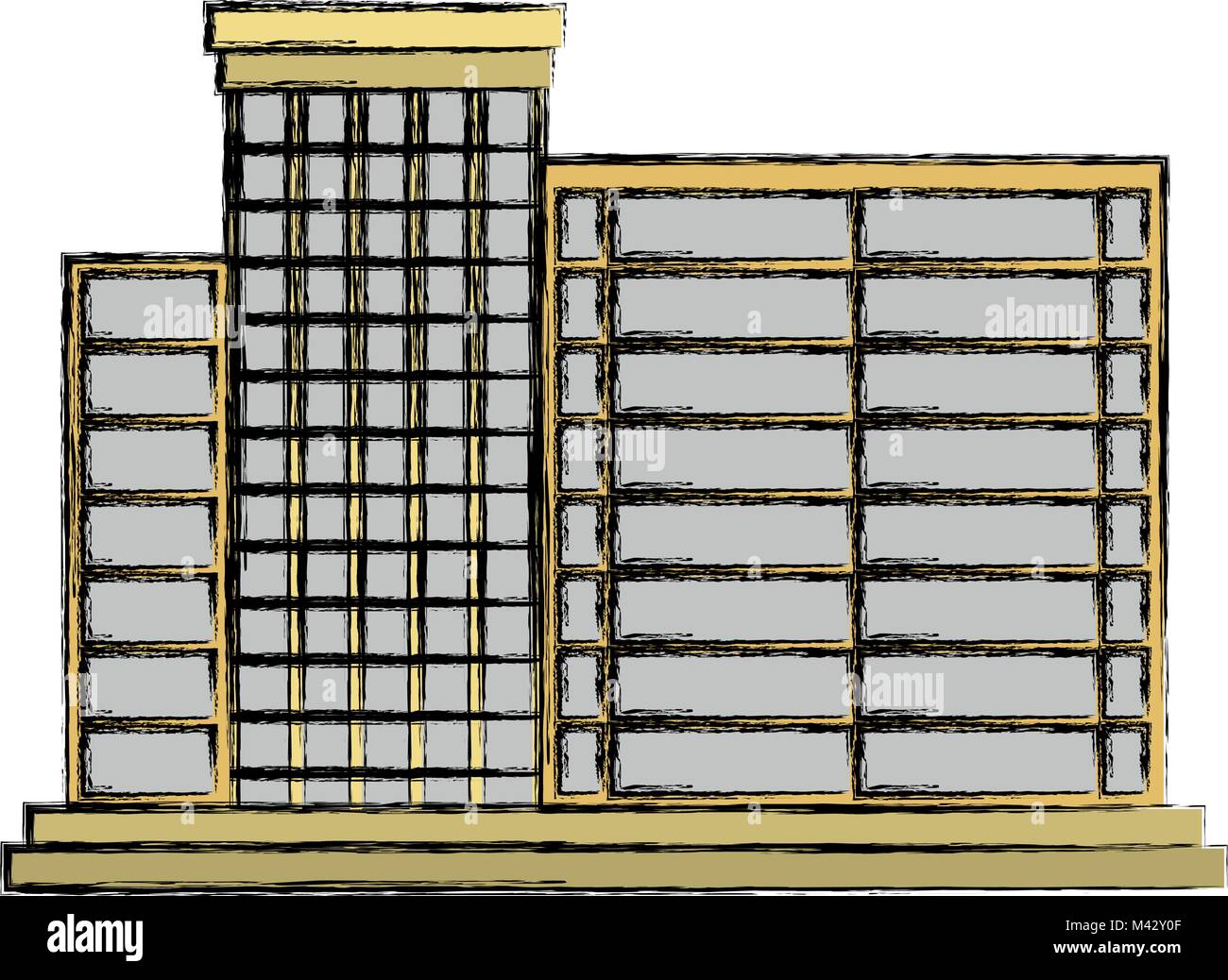 big buildings facade front vector illustration design Stock Vector ...