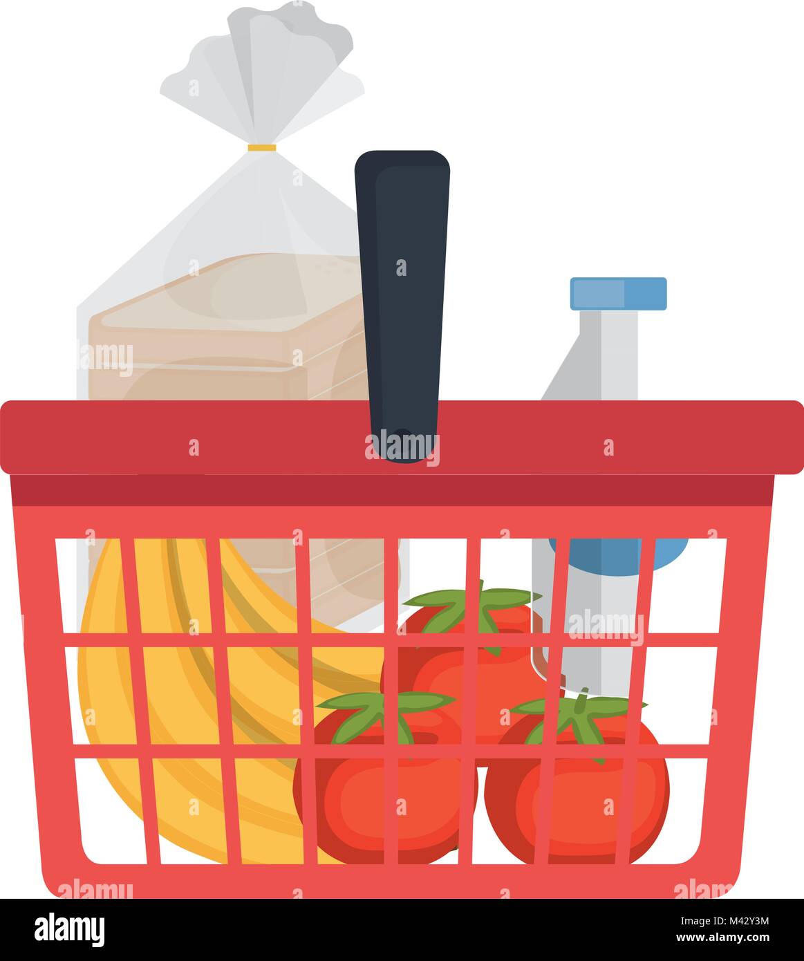 Small supermarket shopping basket Stock Vector Images - Alamy