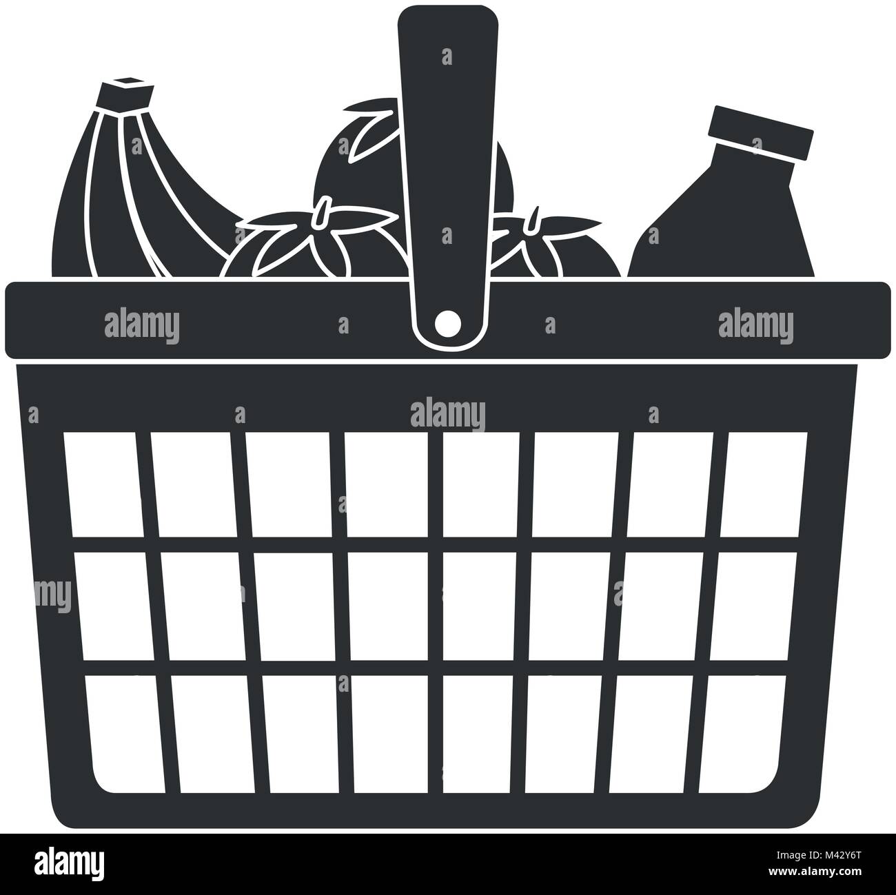 Small supermarket shopping basket Stock Vector Images - Alamy