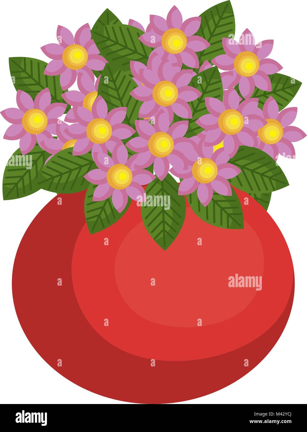 cute vase with flowers decorative Stock Vector Image & Art - Alamy