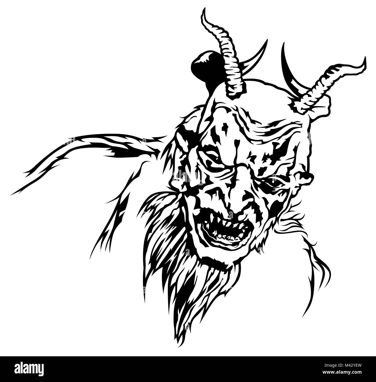 Demonic Face Drawing