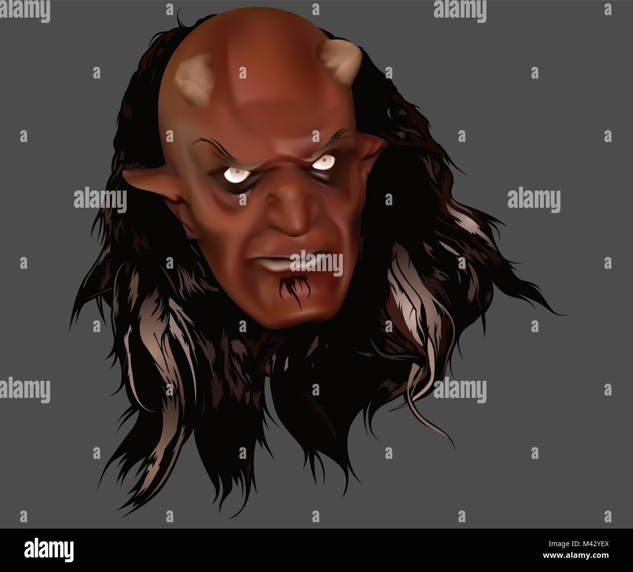 Red Devil Head with Shining Eyes Stock Vector Image & Art - Alamy