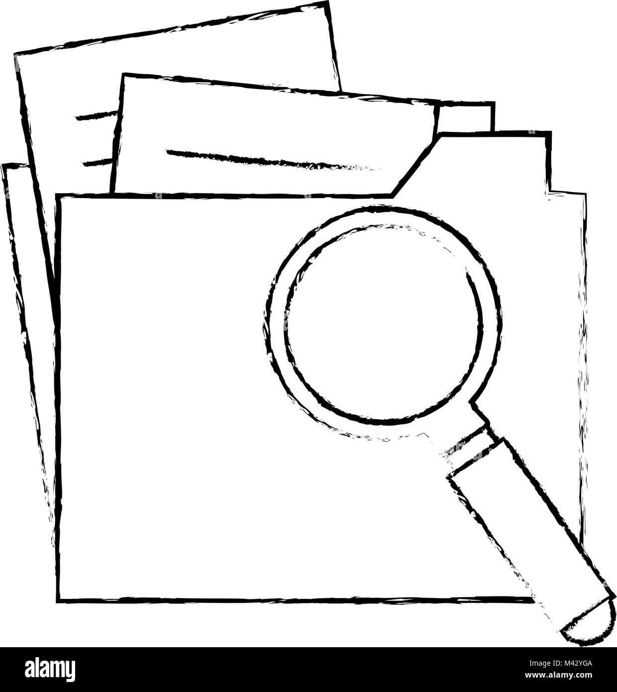 folder document with magnifying glass Stock Vector Image & Art - Alamy