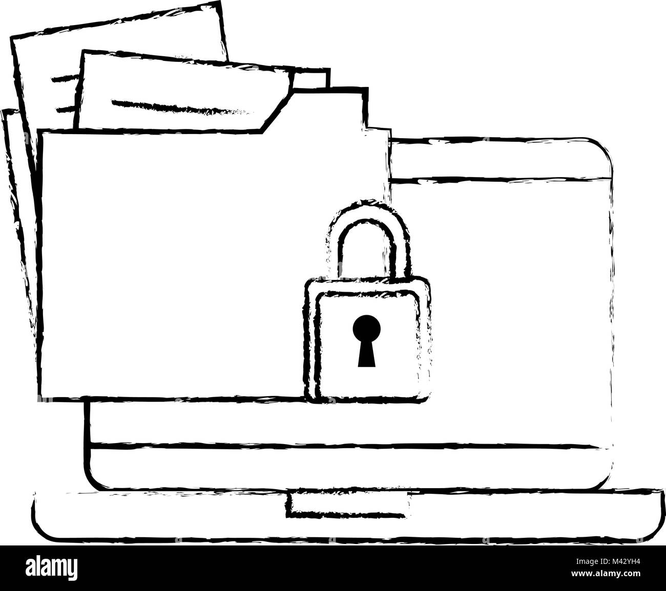 Digital file lock Black and White Stock Photos & Images - Alamy