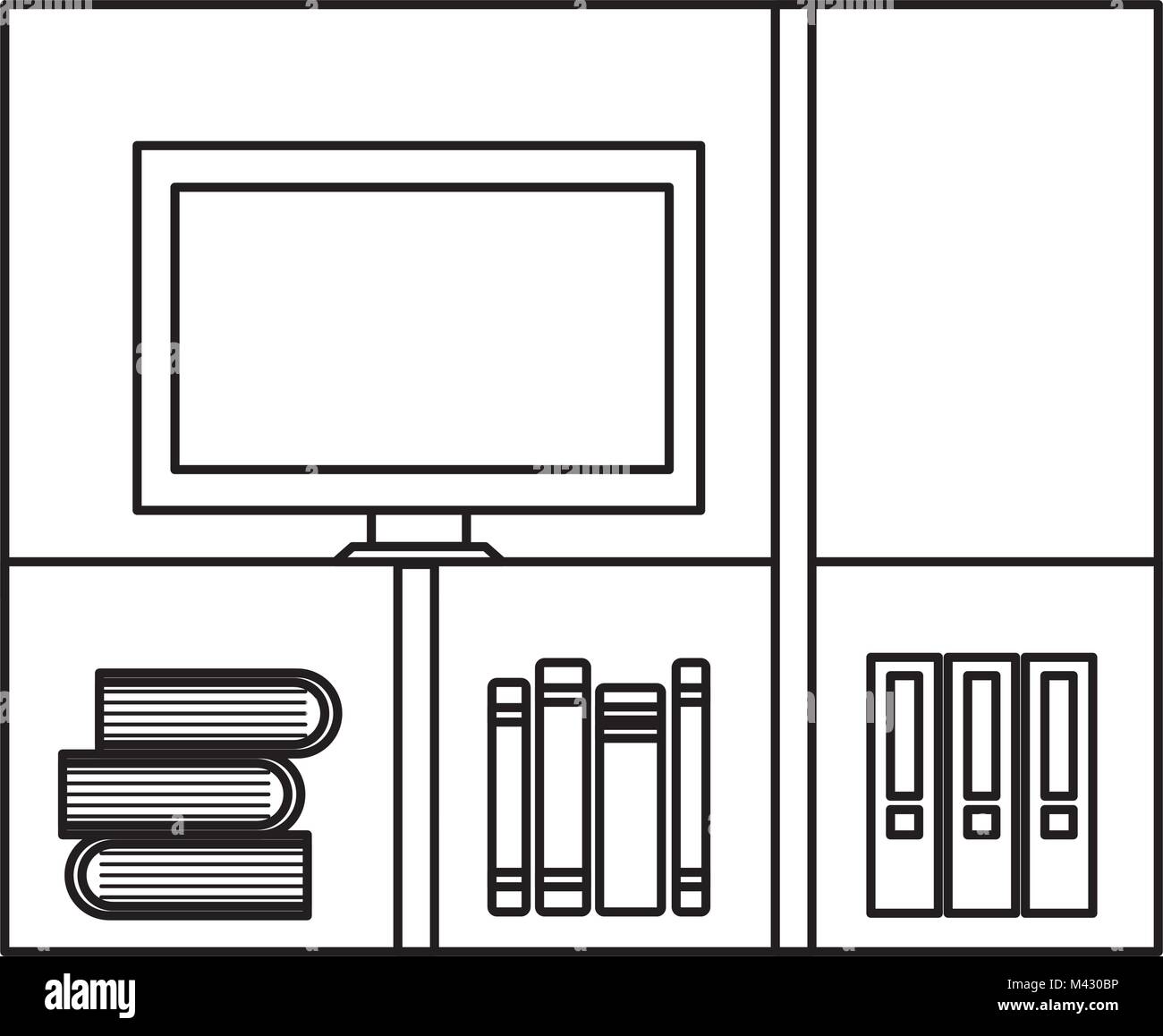Interior room old books Stock Vector Images - Alamy