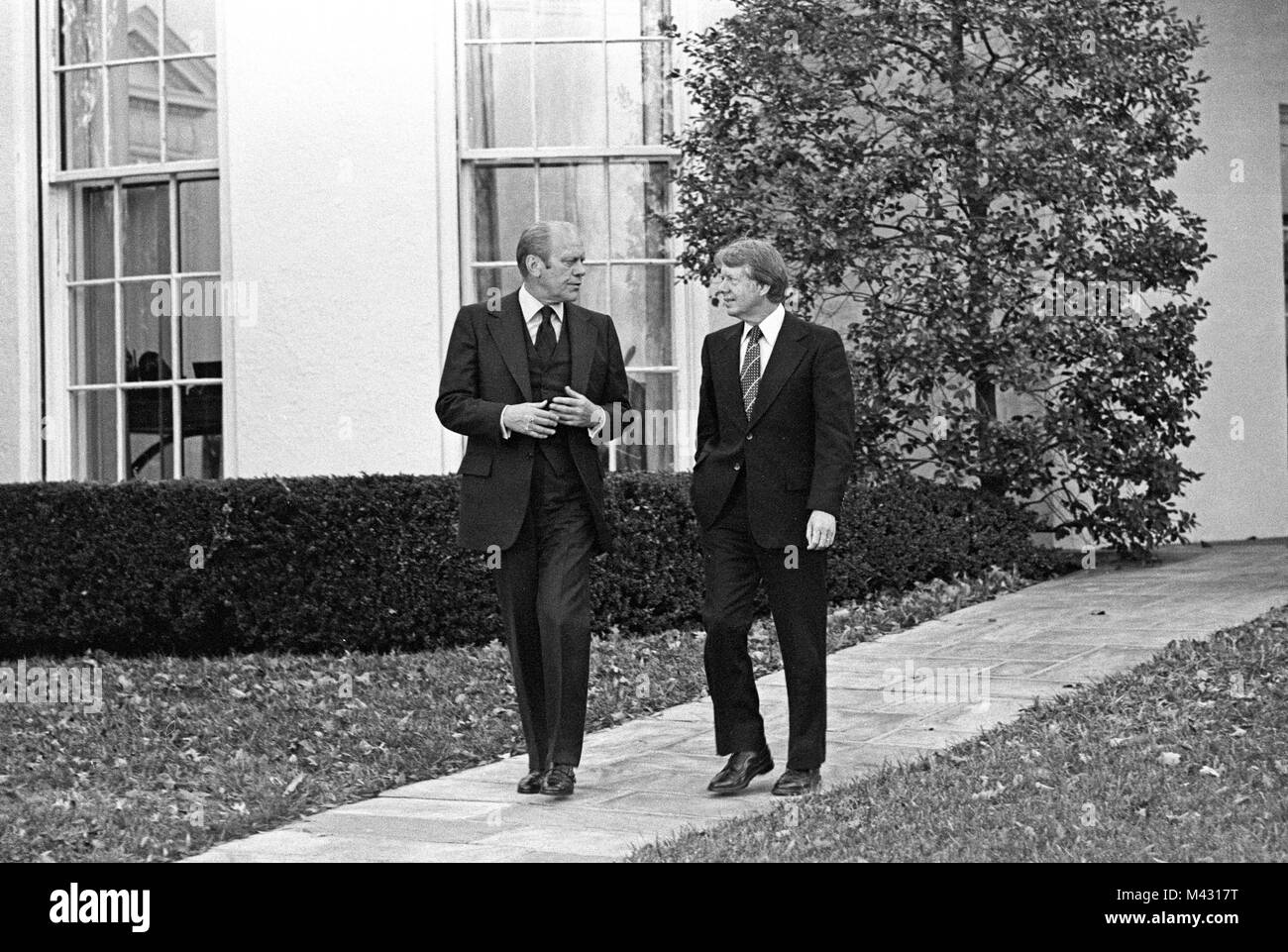 United States President Gerald R. Ford, left, and US President-elect ...