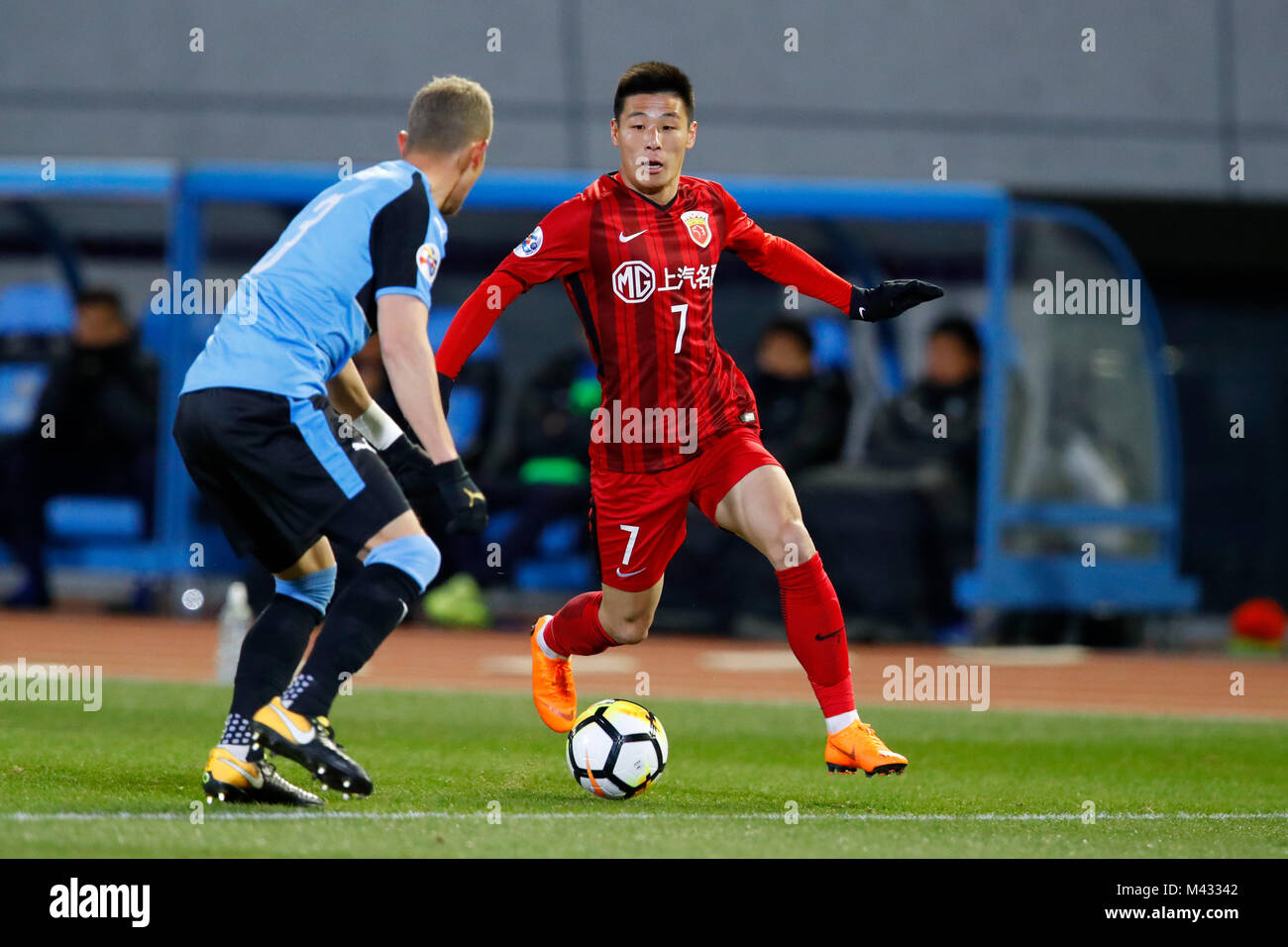 Kawasaki Todoroki Stadium, Kanagawa, Japan. 13th Feb, 2018. Wu Lei ...