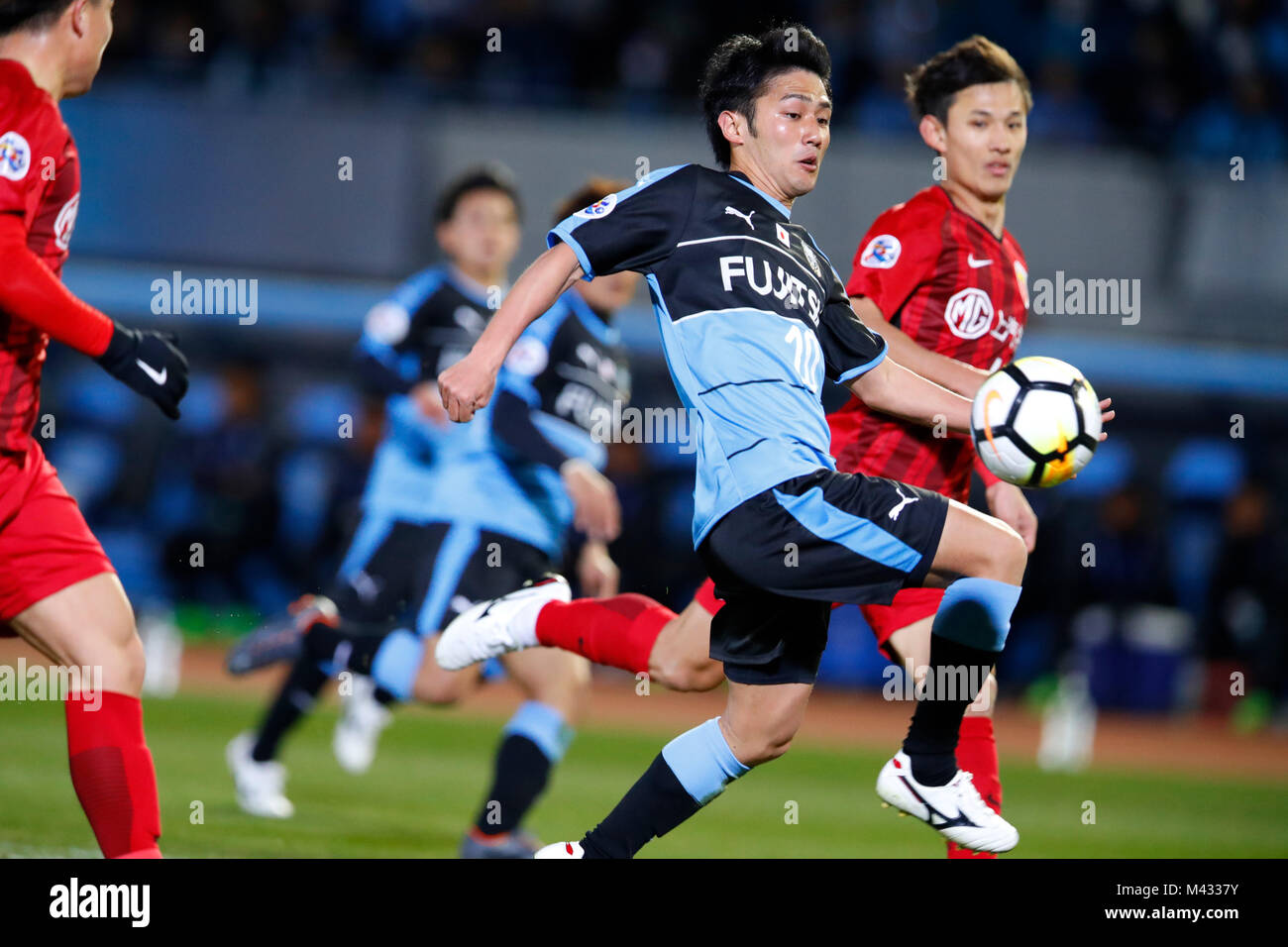 Kawasaki Todoroki Stadium, Kanagawa, Japan. 13th Feb, 2018. Ryota Oshima (Frontale), FEBRUARY 13 ...