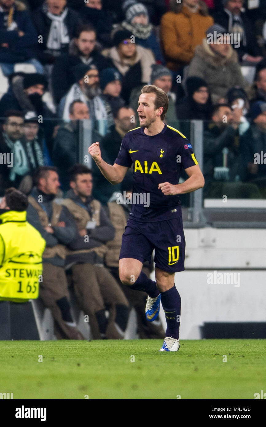 Turin, Italy. 13th February, 2018. Harry Edward Kane of Tottenham ...