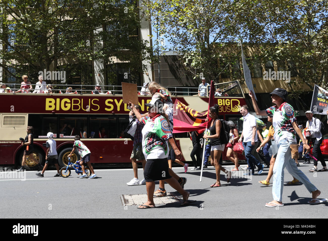 Sydney, Australia. 14 Feb, 2018. Pictured: protesters march past a ...