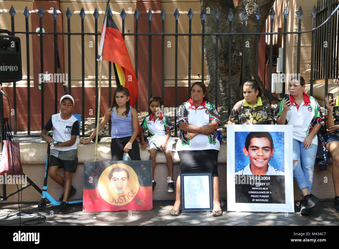 Sydney, Australia. 14 Feb, 2018. Pictured: Thomas ‘TJ’ Hickey’s mother ...