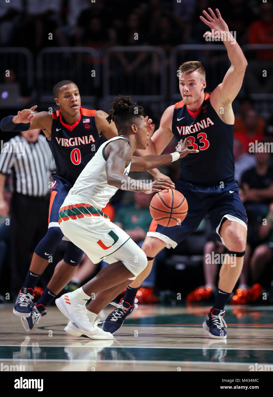 Coral Gables, Florida, USA. 13th Feb, 2018. Miami Hurricanes guard ...