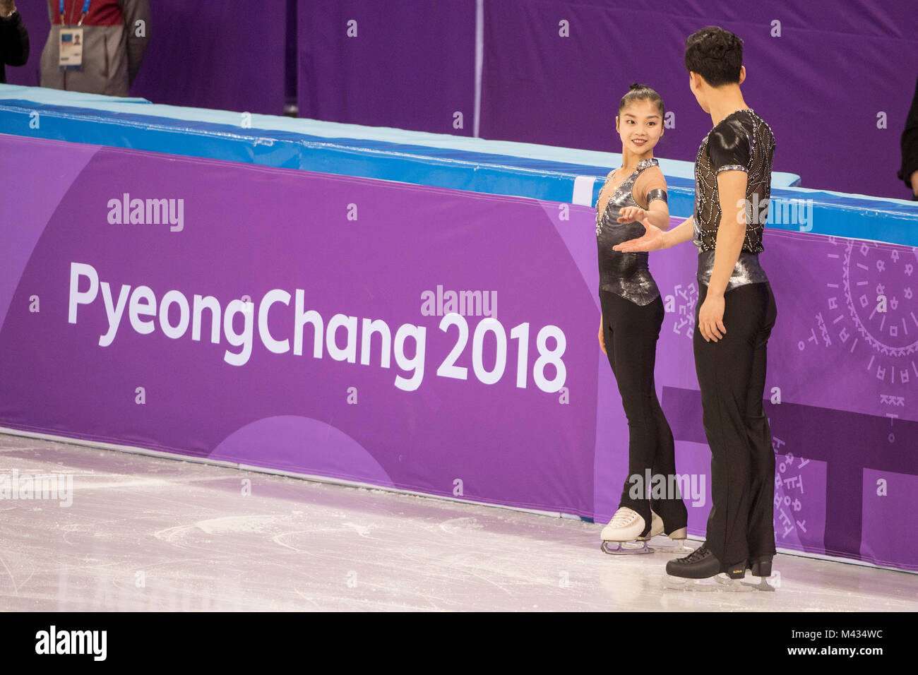 Pyeongchang, South Korea. 14th February, 2018. RYOM Tae Ok/KIM Ju Sik ...