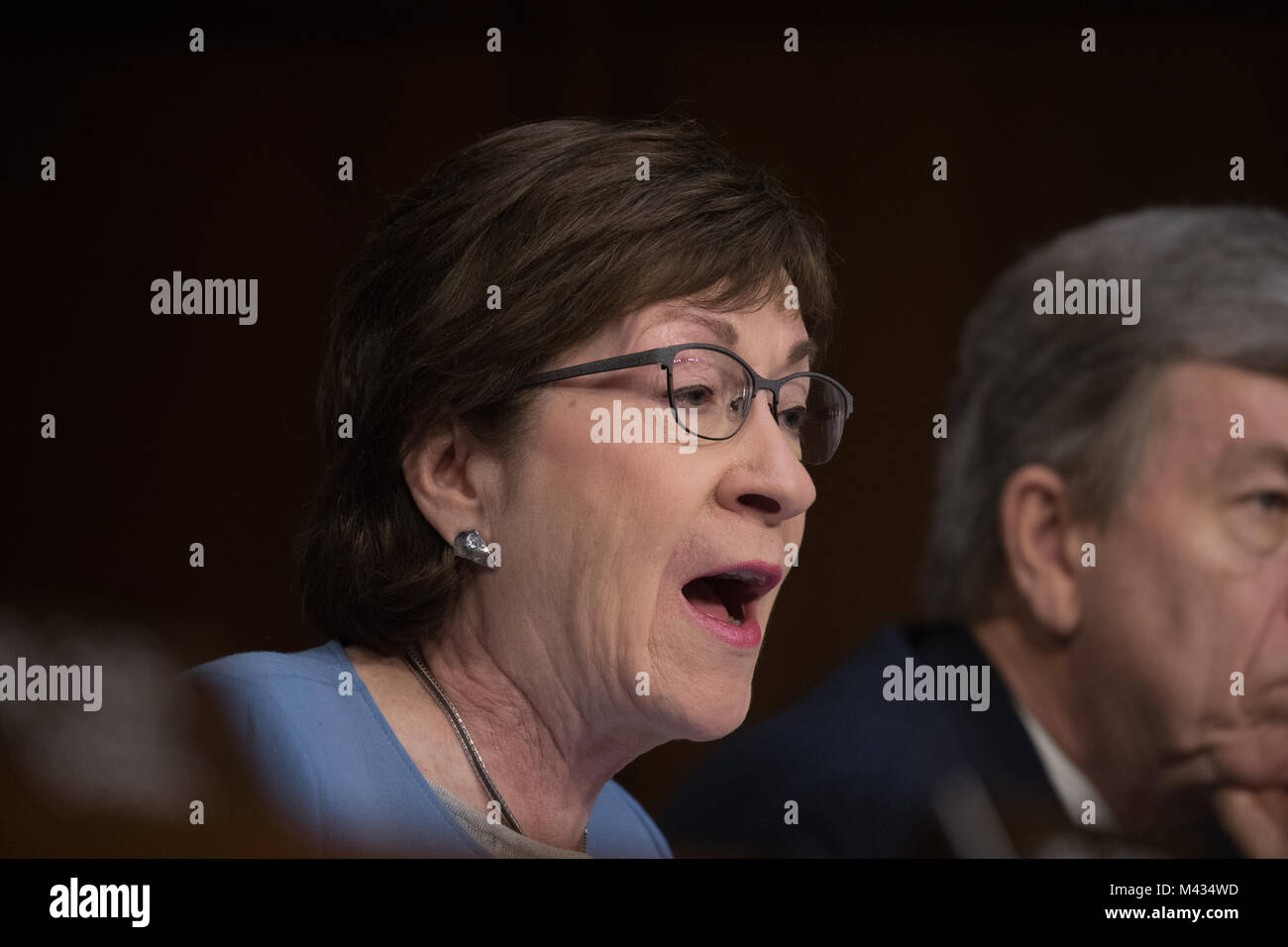 Sen. Susan Collins (R-Maine) directs questions to the nation's top ...