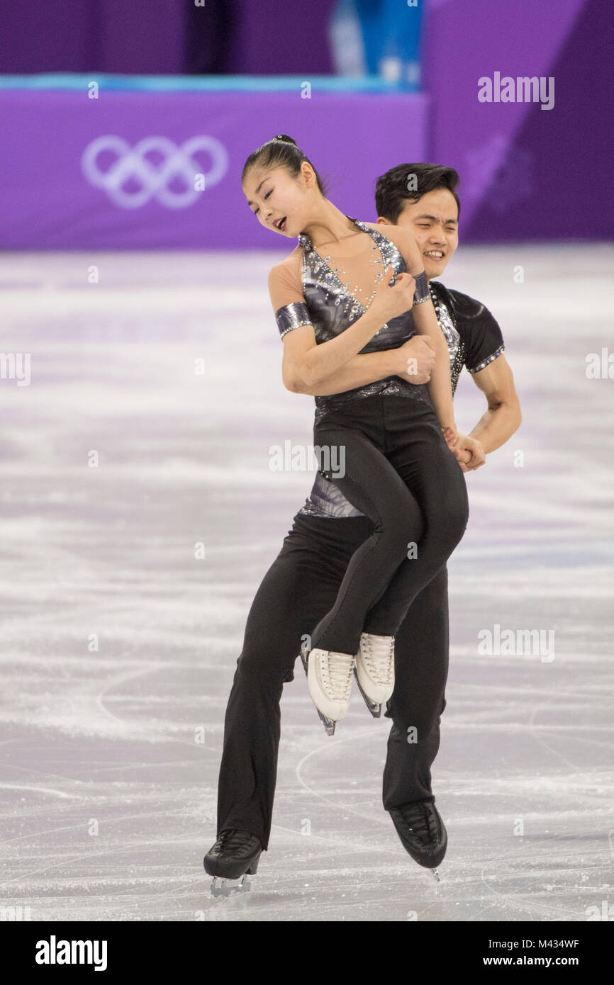 Pyeongchang, South Korea. 14th February, 2018. RYOM Tae Ok/KIM Ju Sik ...