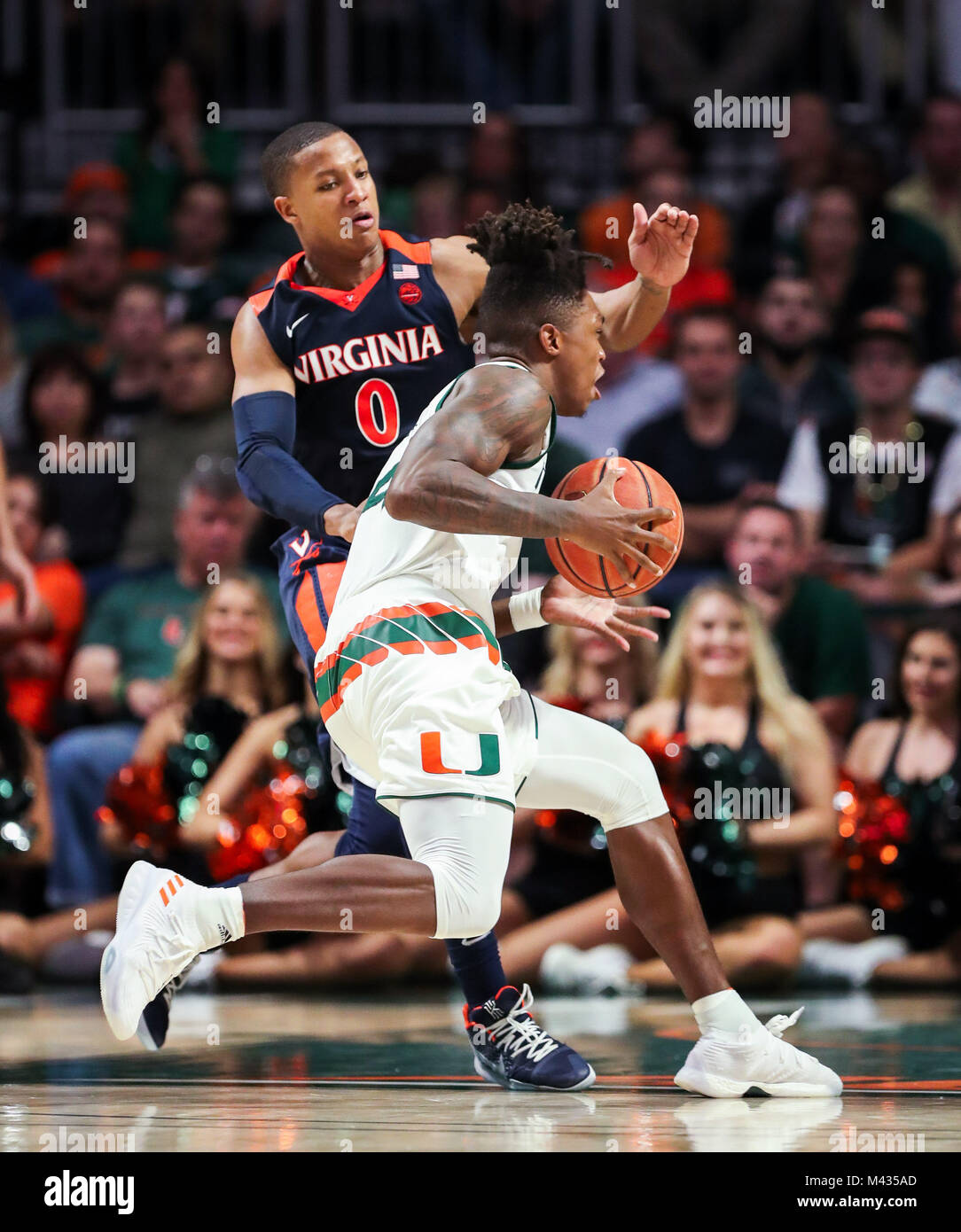 Coral Gables, Florida, USA. 13th Feb, 2018. Miami Hurricanes guard ...
