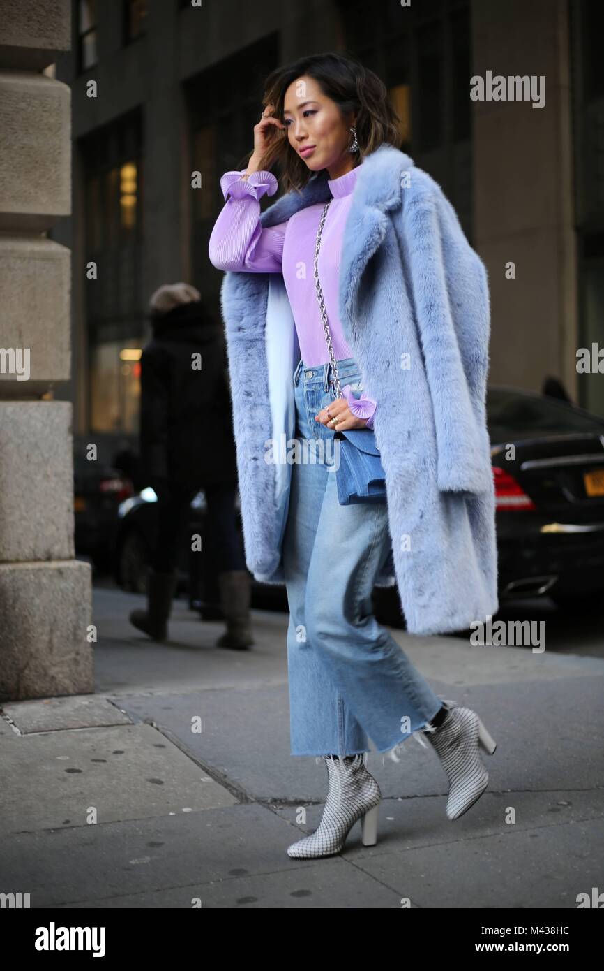 New York City, USA. 12th Feb, 2018. Blogger Aimee Song arriving for a ...