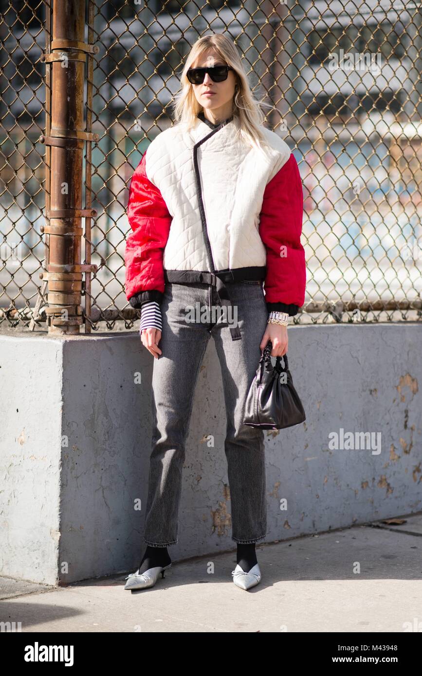 New York City, USA. 13th Feb, 2018. Bogger Linda Tol arriving for a ...