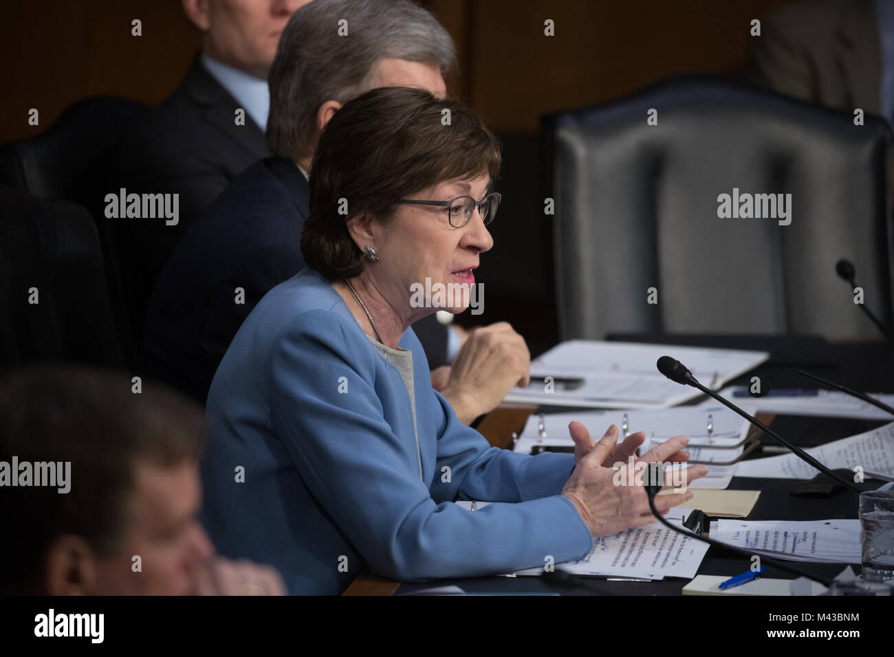 Sen. Susan Collins (R-Maine) directs questions to the nation's top ...