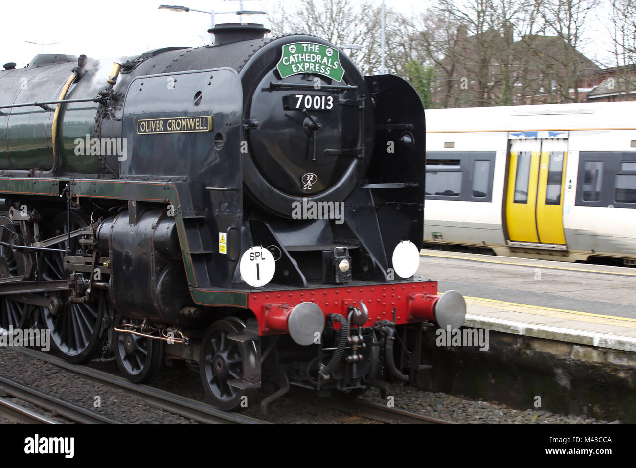 Orpington, UK. 14th February, 2018. Oliver Cromwell Steam Locomotive ...