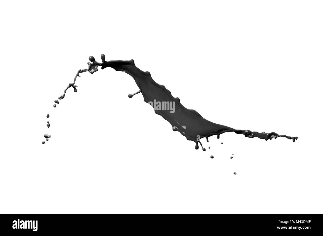 Black paint splash isolated on white background Stock Photo - Alamy