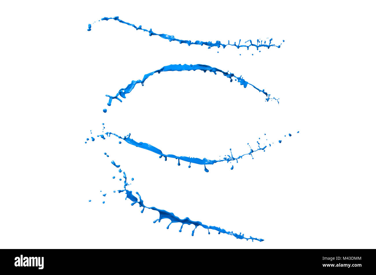 Blue paint splash collection isolated on white background Stock Photo ...