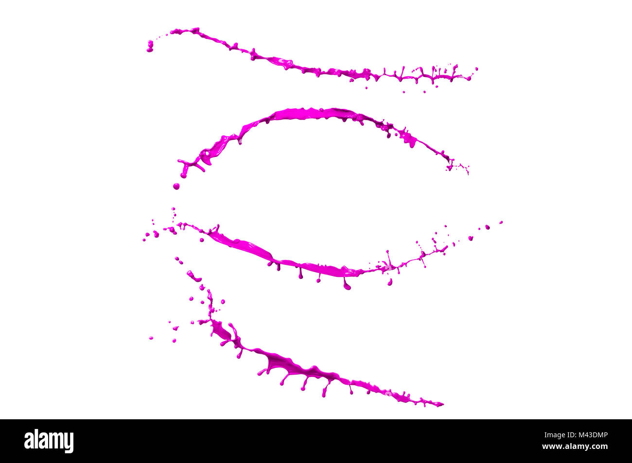 Magenta paint splash collection isolated on white background Stock ...