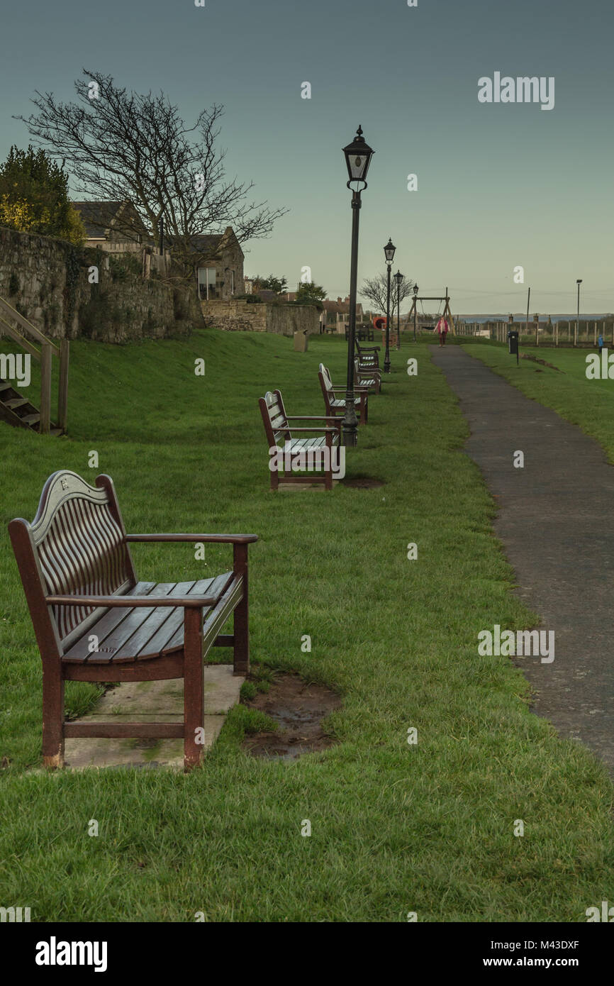 Wooden Bench in Park Stock Photo - Alamy