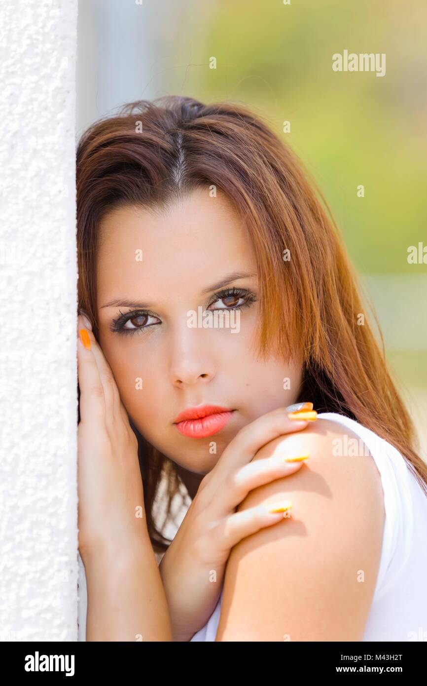 Teen teenager beauty one single solo teenage person hi-res stock ...