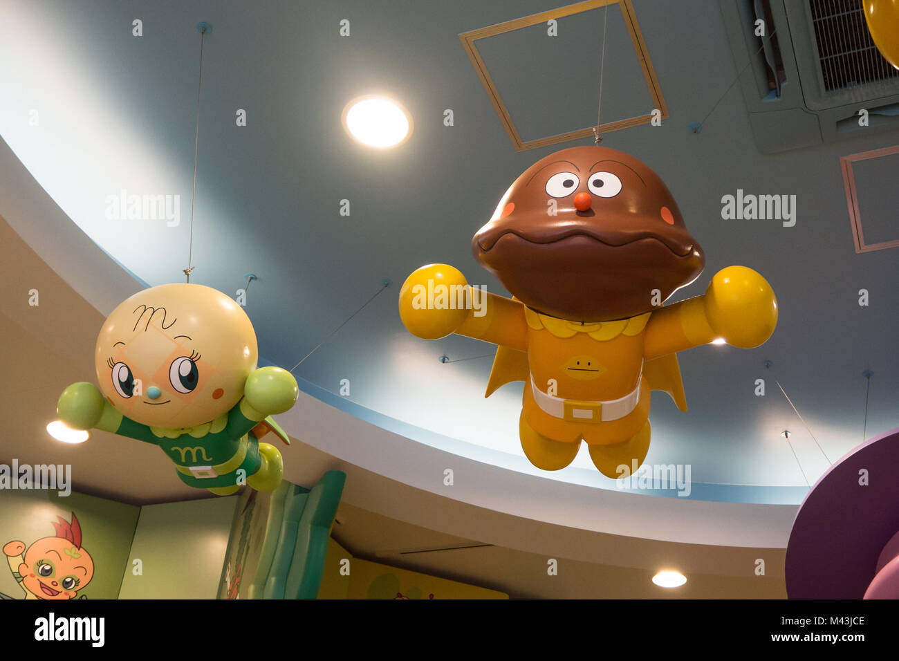 Anpanman Museum, Nagoya Japan : statue of Currypanman and Melonpanna ...