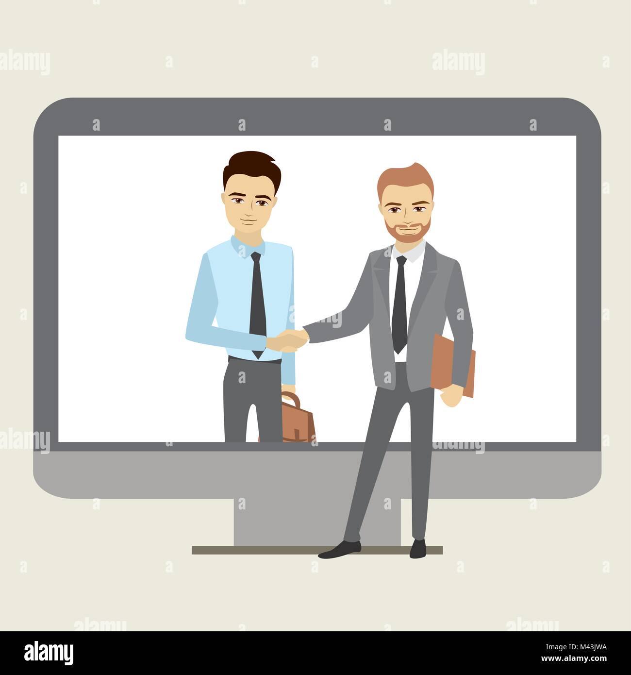Handshake between businessmen Stock Vector Images - Alamy