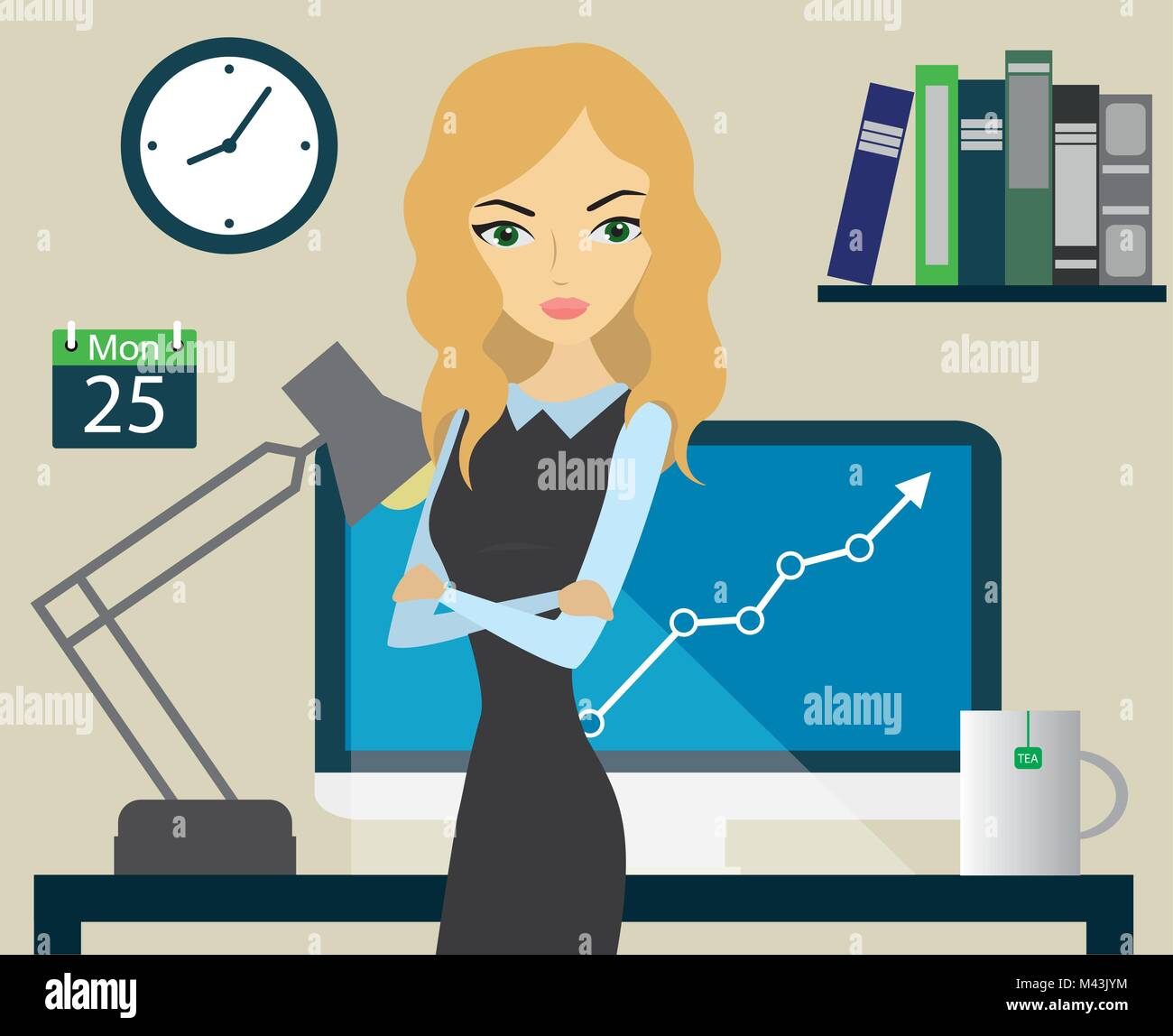 Business work place equipment Stock Vector Images - Alamy