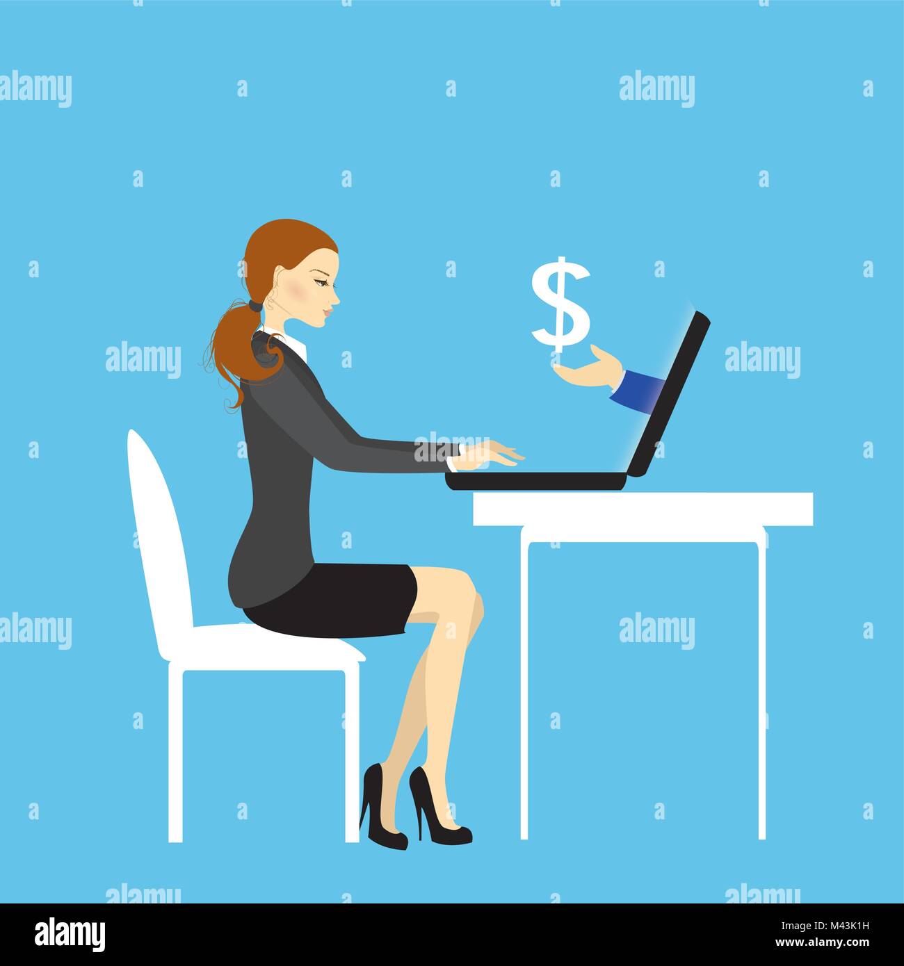 Person working skyscraper computer Stock Vector Images - Alamy