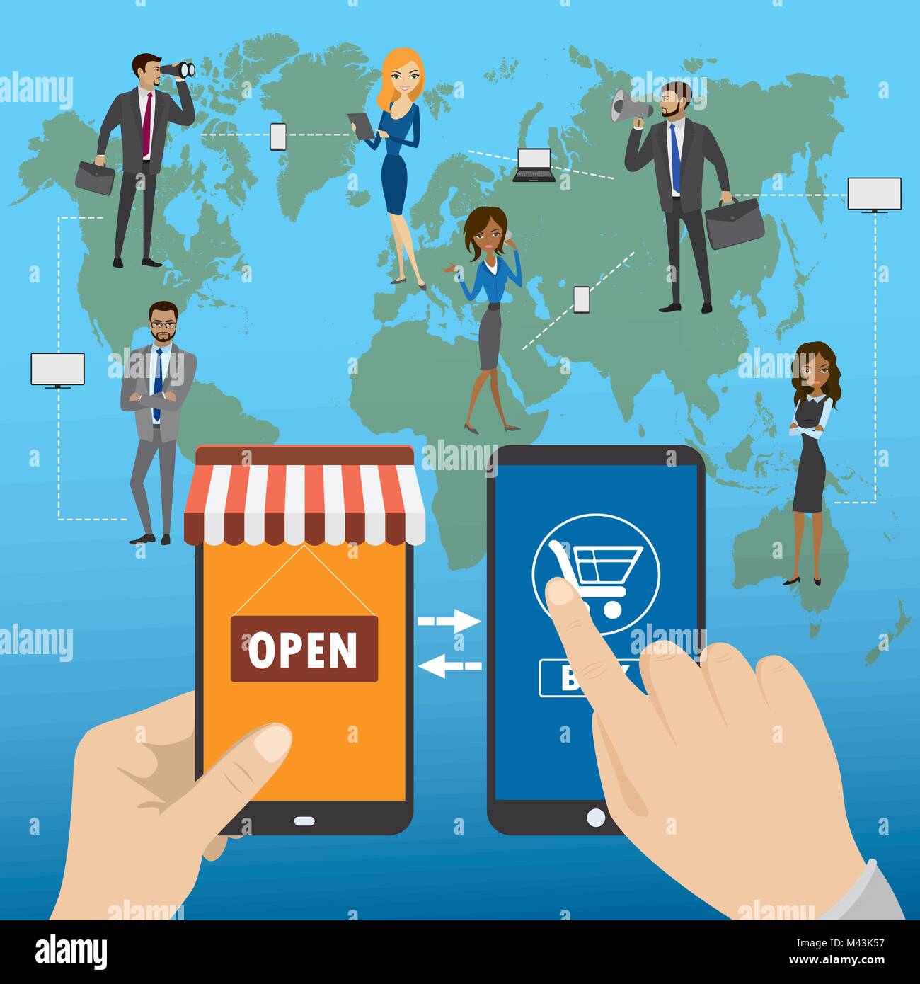 On the market application Stock Vector Images - Alamy