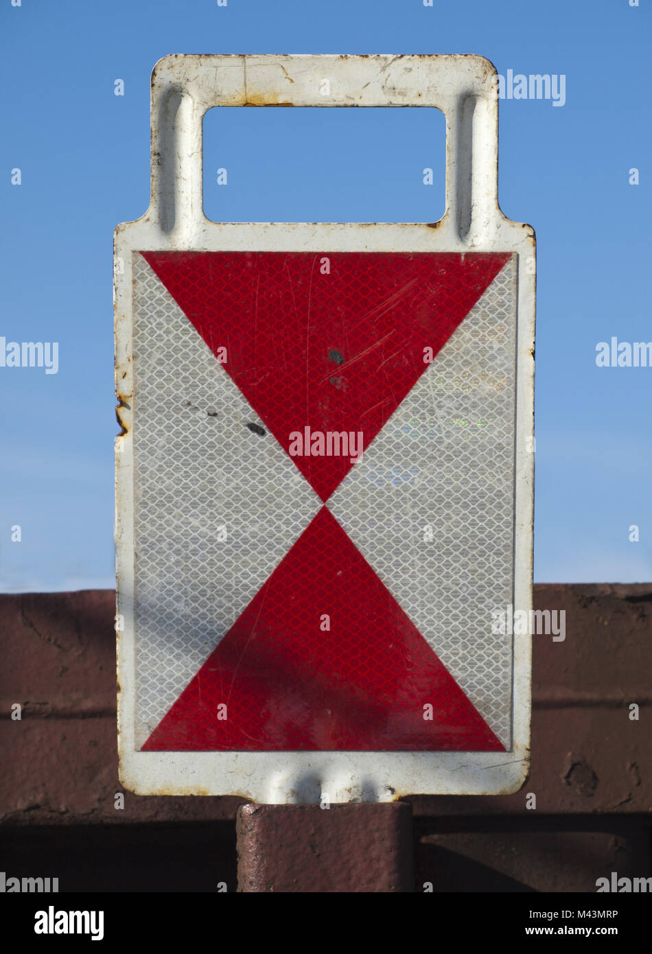 german railway reflection sign Stock Photo - Alamy