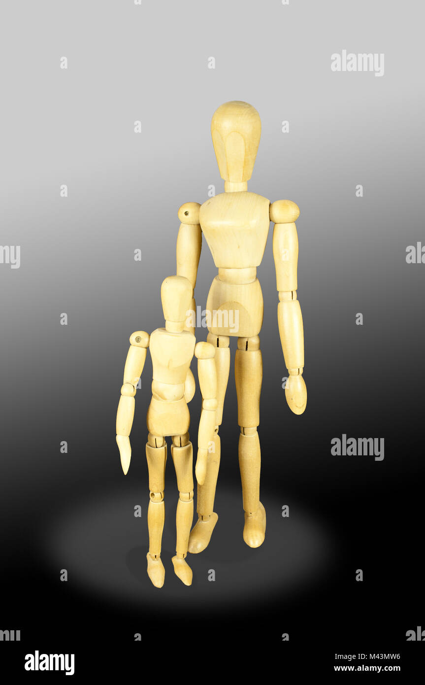 puppet - father with child Stock Photo - Alamy