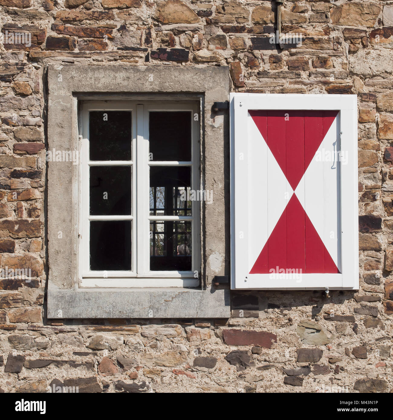 old wodden window at a middle age building Stock Photo - Alamy