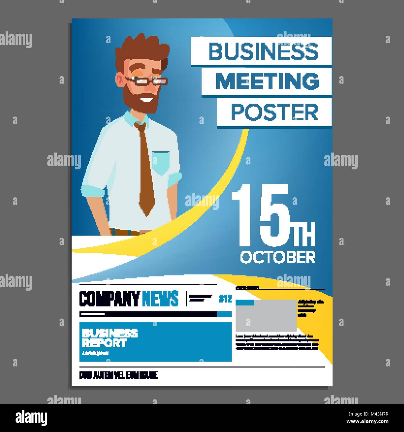 Business Meeting Poster Vector. Businessman. Layout Template ...