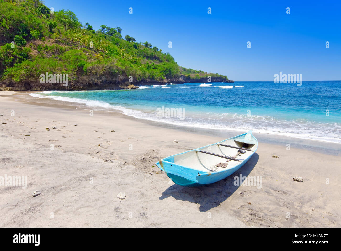 Indonesia. Bali. Traditional national boat on ocean coast Stock Photo ...