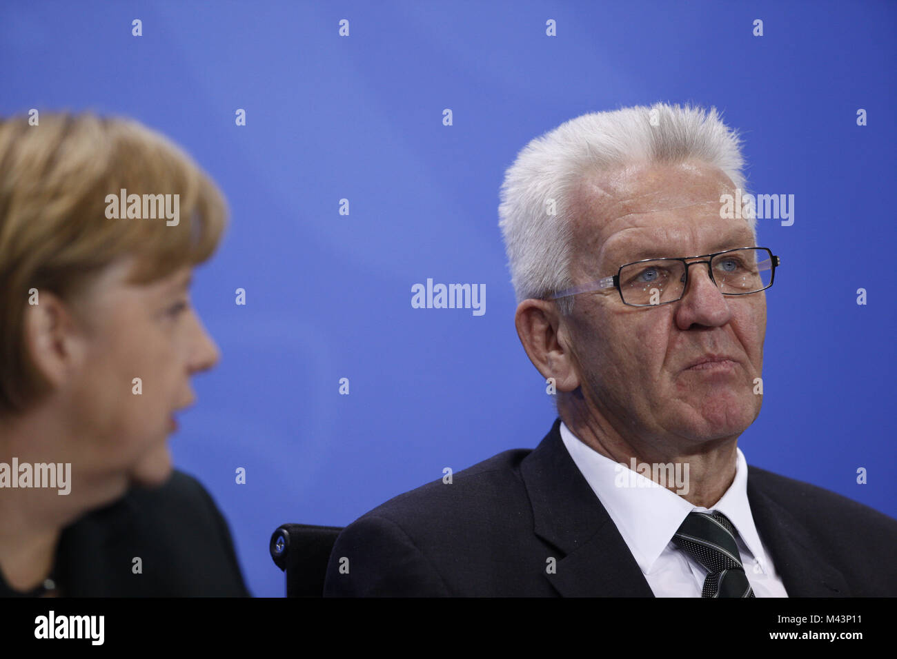 Merkel and German Prime Ministers joint press conference Stock Photo ...