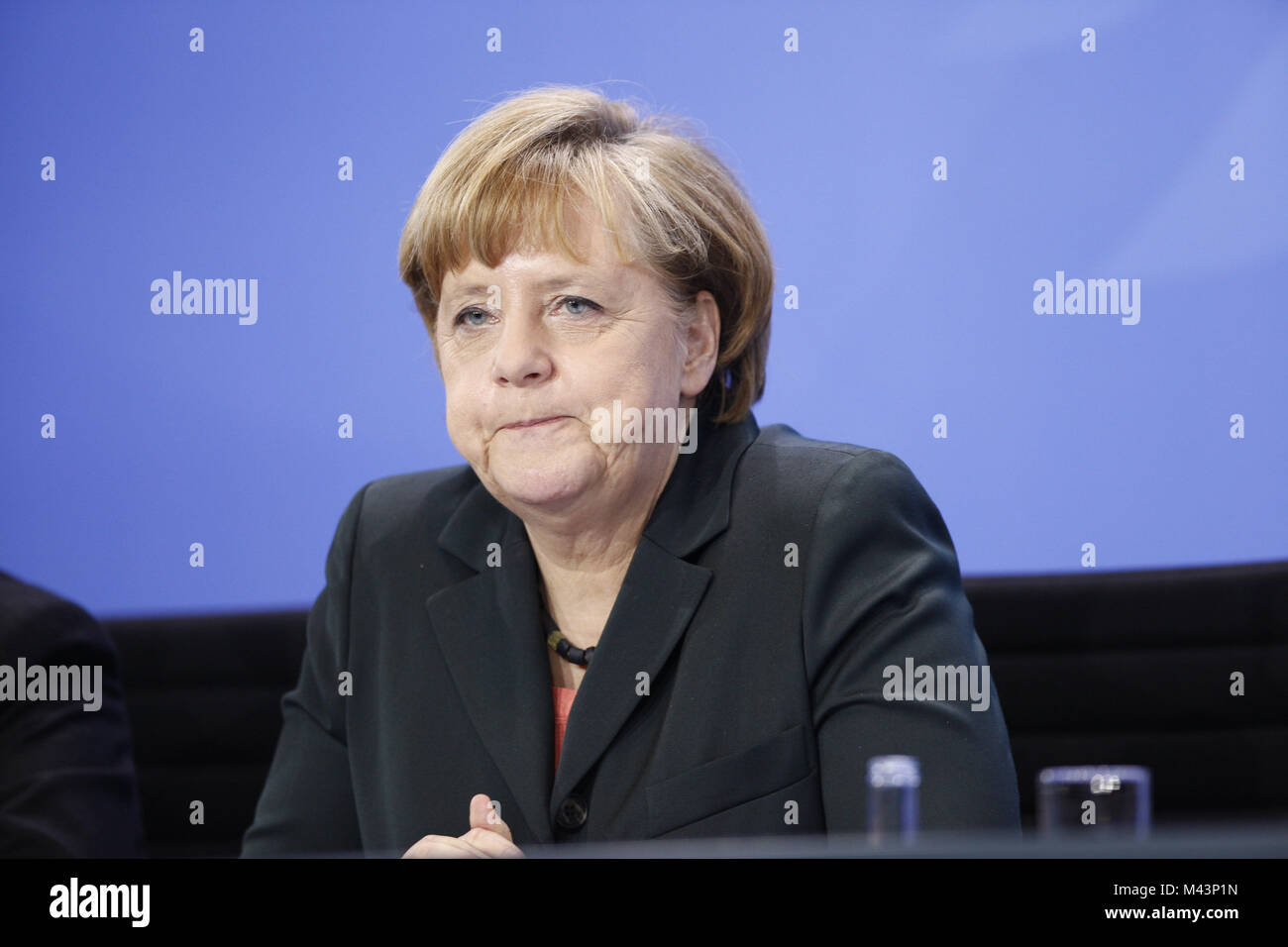Merkel and German Prime Ministers joint press conference Stock Photo ...