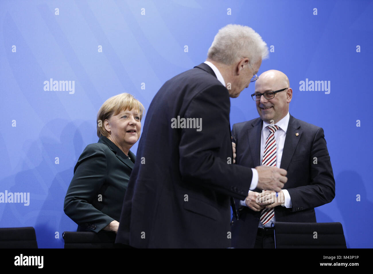 Merkel and German Prime Ministers joint press conference Stock Photo ...