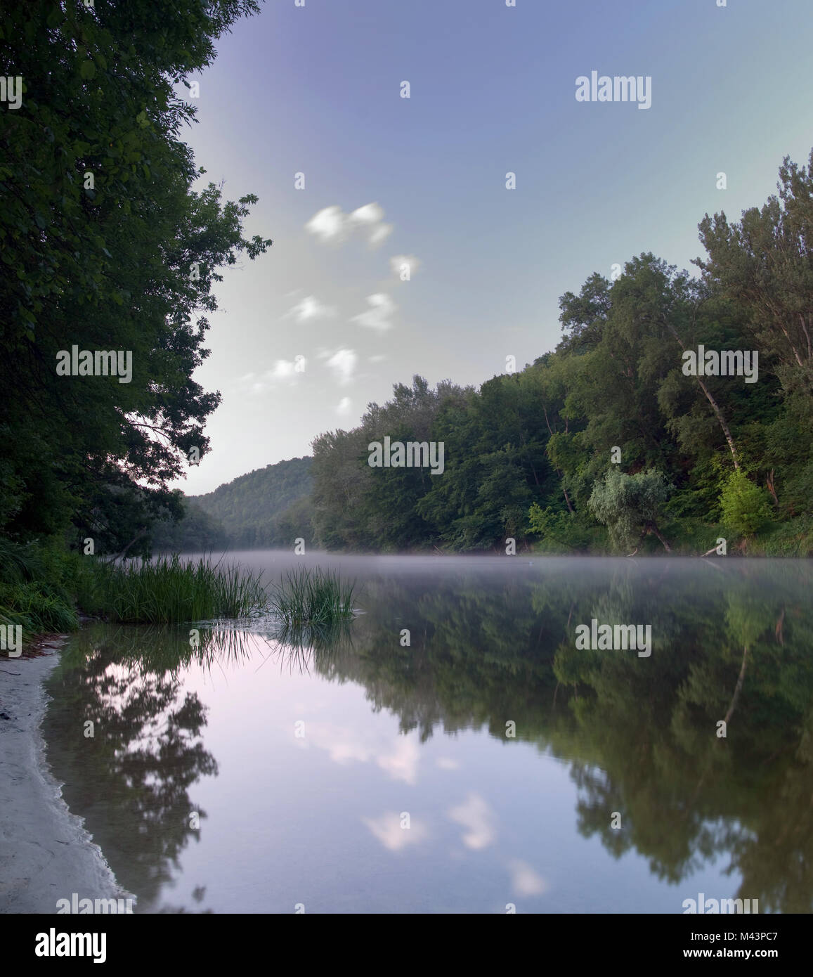 fog over the river Stock Photo - Alamy